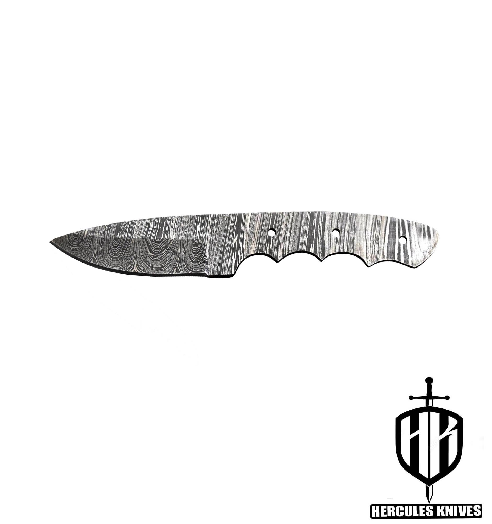 P489-Hercules Custom Hand Forged Damascus Steel Miniature Blank Blade - Herculesknives