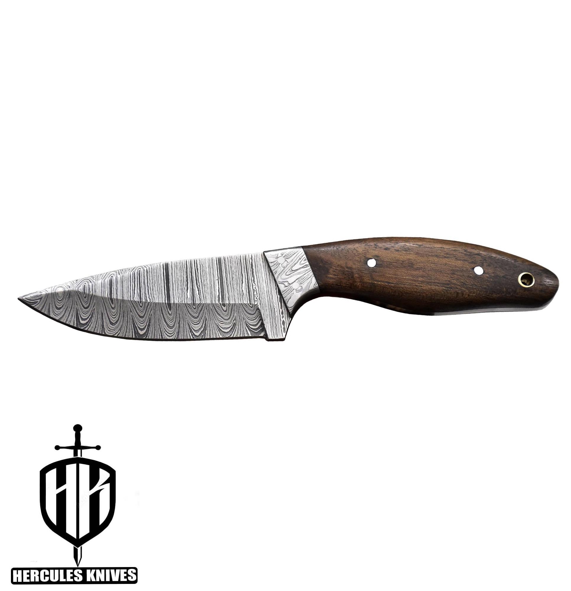 T94-Custom Hand Forged Damascus Steel Camping Survival Knife with Waln ...