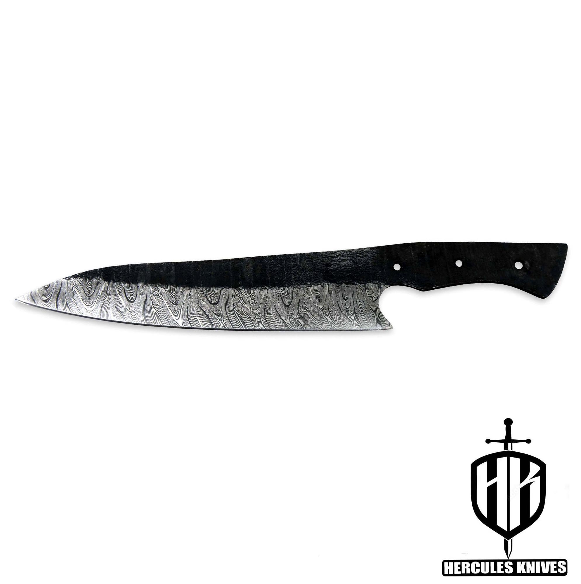 MB424-Custom Hand Forged Hammered Damascus Steel Blank Blade Chef Knif ...