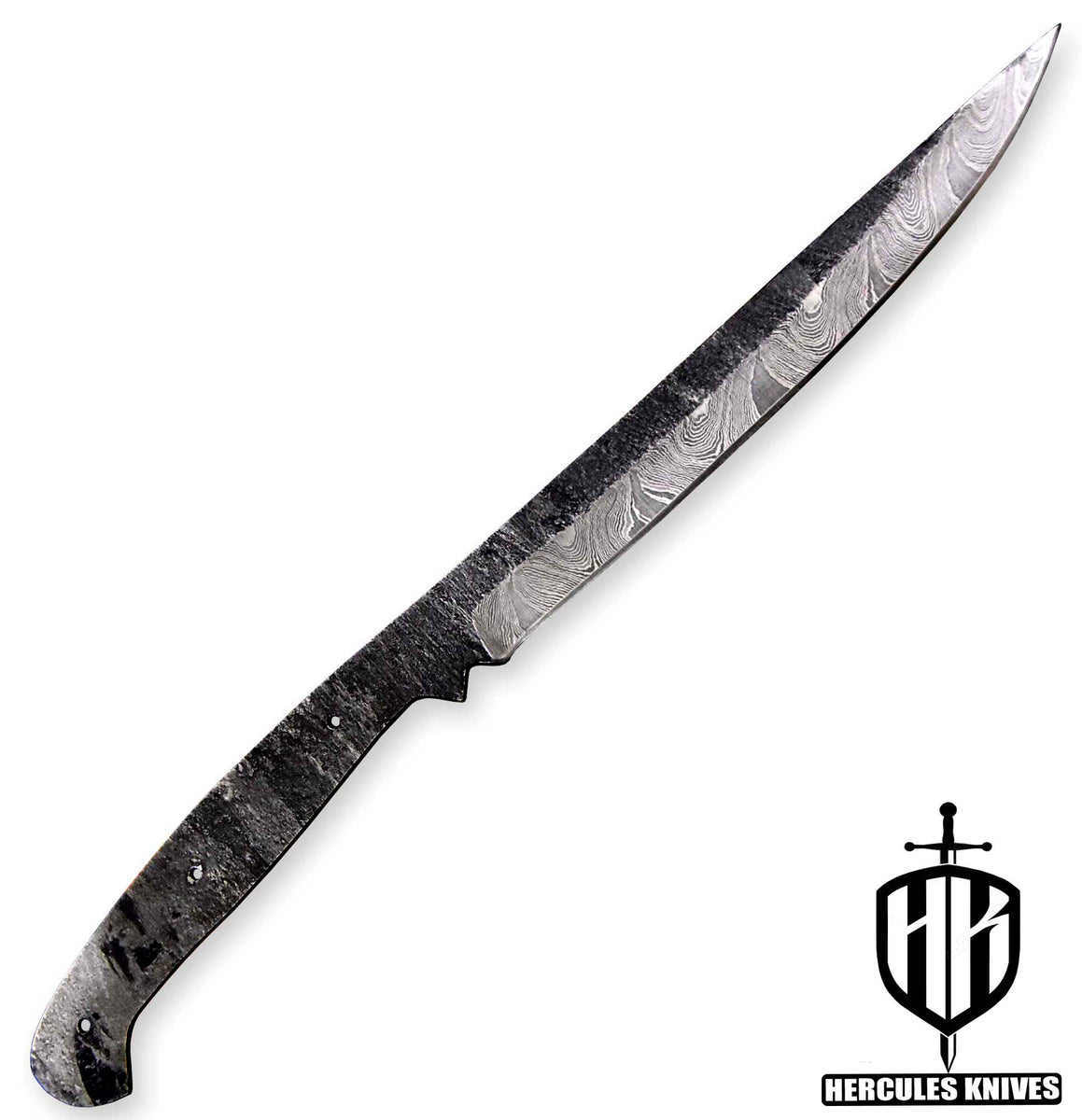 MB528-Custom 13.2"OAL Hand Forged Hammered Damascus Steel Blank Blade ...